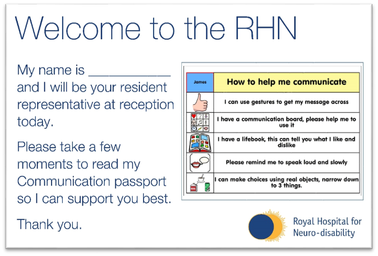 RHN patients take over reception - Royal Hospital for Neuro-disability