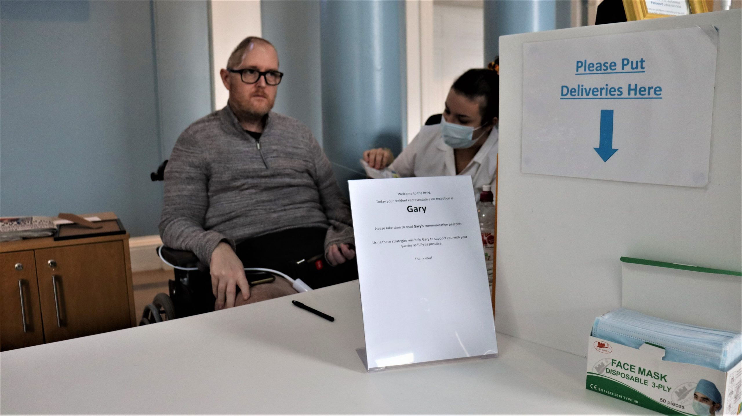 RHN patients take over reception - Royal Hospital for Neuro-disability